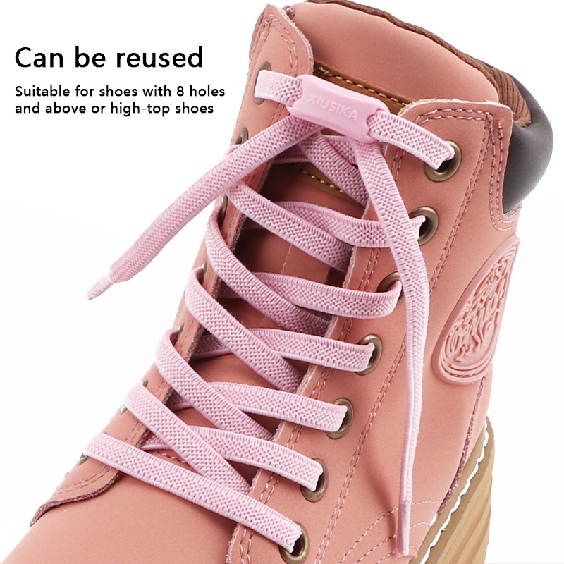 No Tie Laces Elastic Laces Sneakers Flat Shoelaces Without Tieless Kids ...