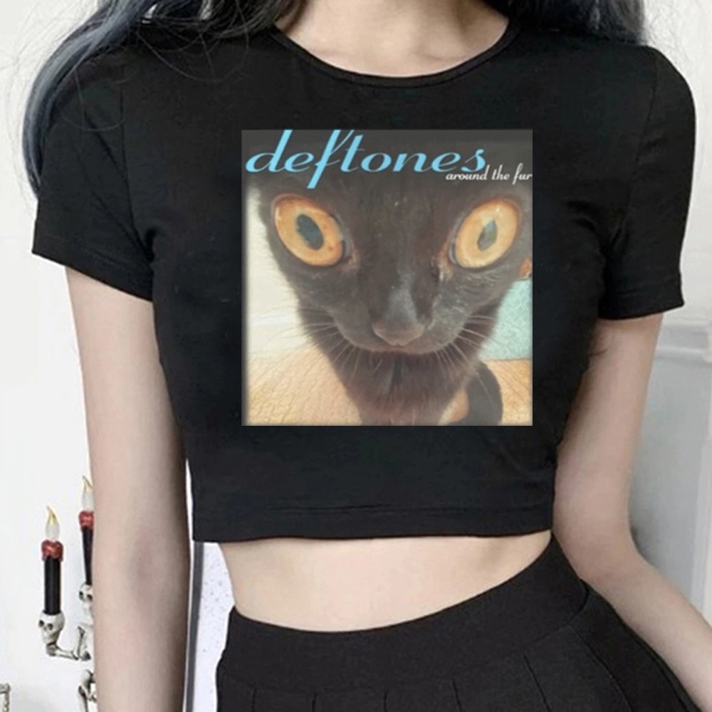 y2k deftones aesthetic streetwear goth crop top girl goth graphic yk2 ...