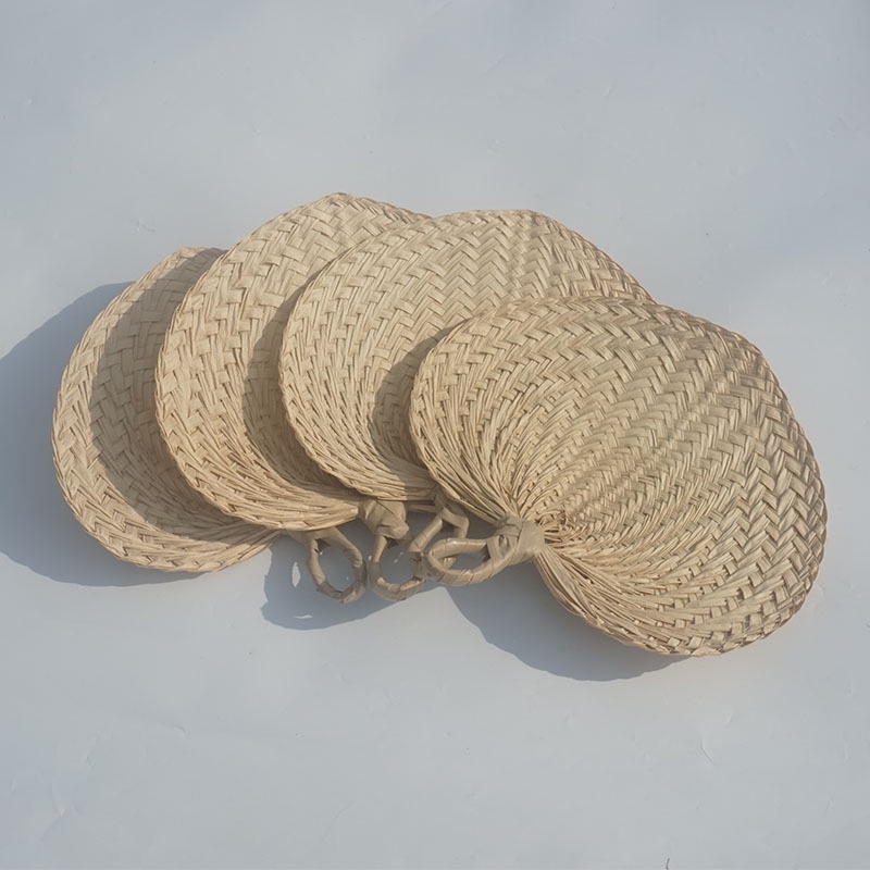 Handmade Straw Woven Fans Natural Raffia Hand Fans Craft Summer Cooling ...