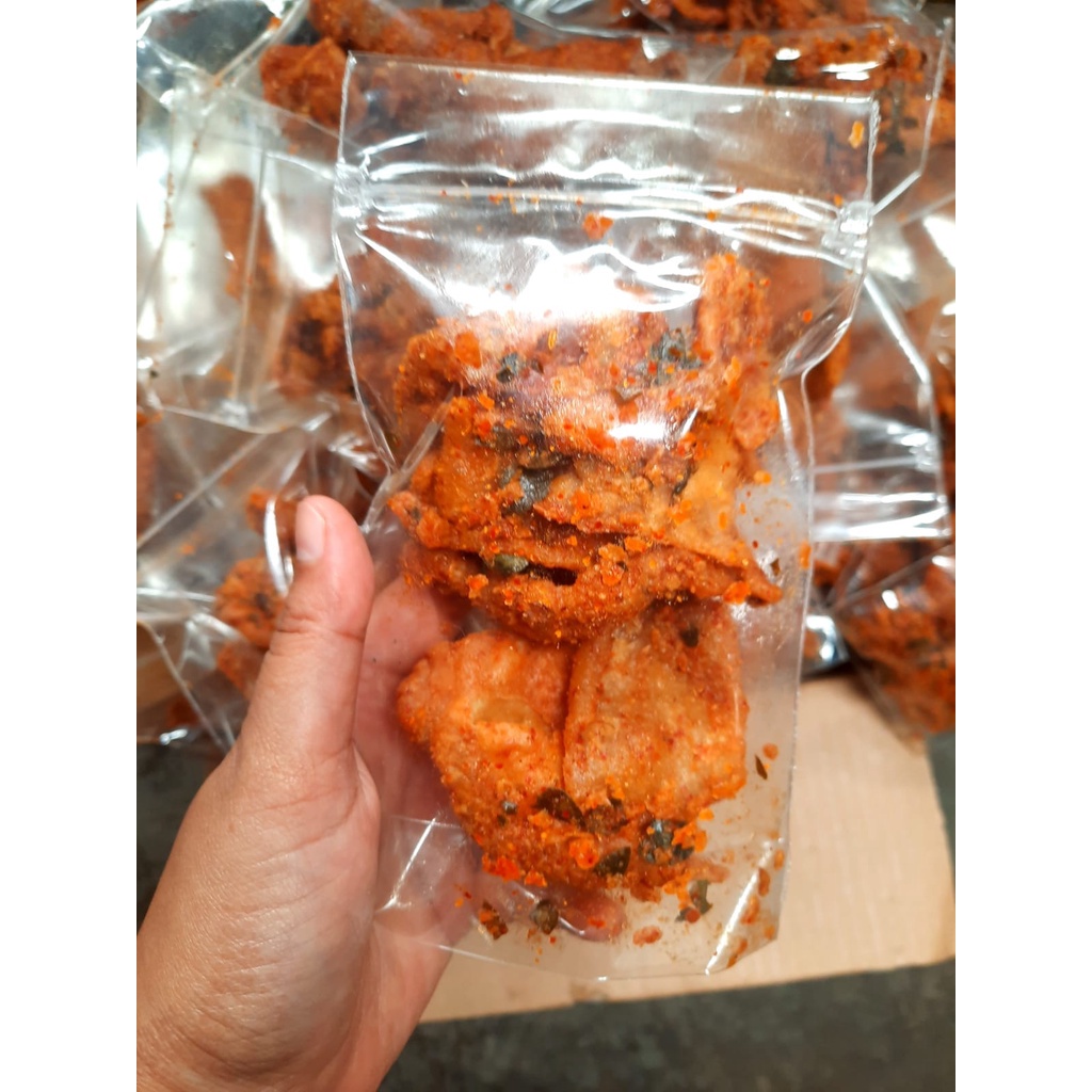 Spicy crispy Chicken Skin Orange Leaves 50gram crispy kriuk cikruh Skin ...