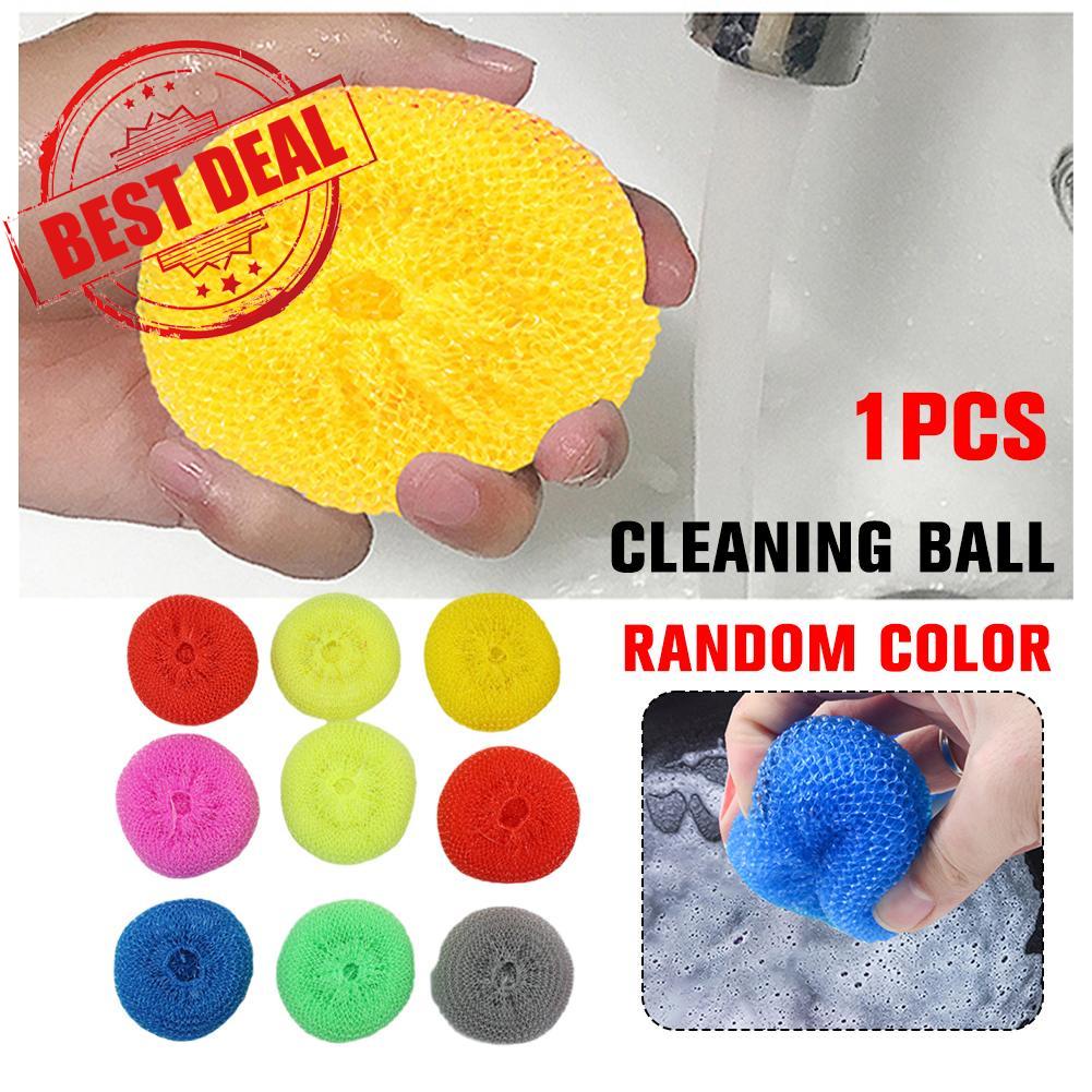 Colorful Plastic Wire Cleaning Ball Stretchable Dishwashing Scrubber ...