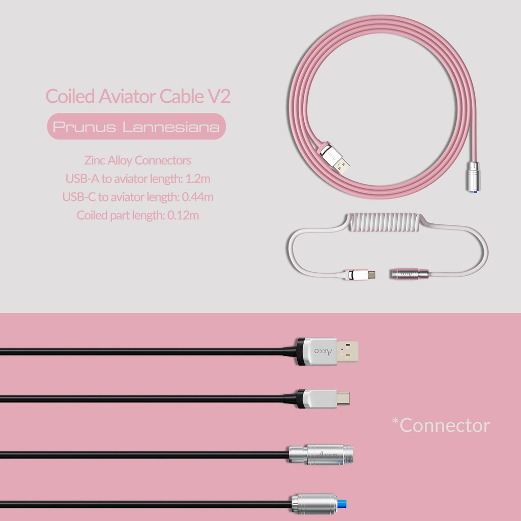 Akko Custom Coiled Avaitor Cable V2 Retractable USB Type-C Extension ...