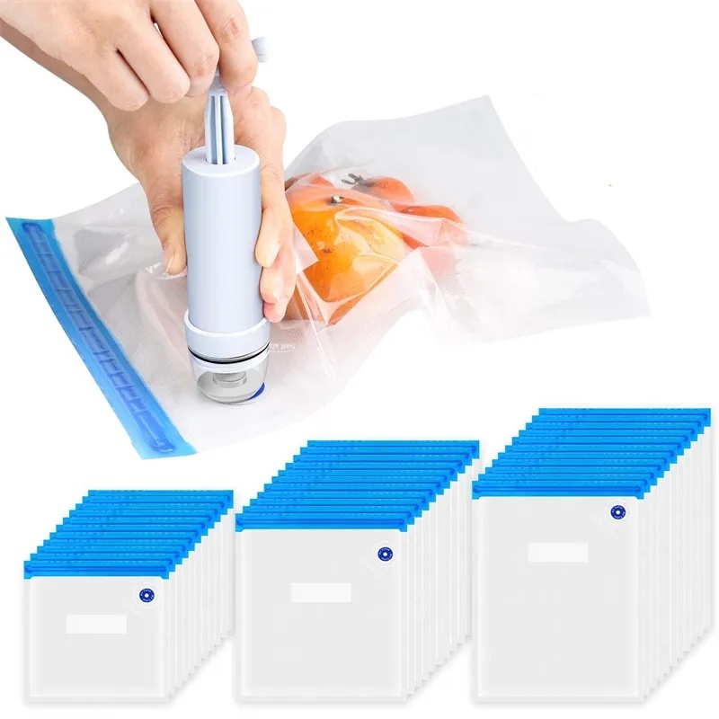Kitchen Food Vacuum Compression Bag/ Ziplock Sealing Hand Pump Air ...
