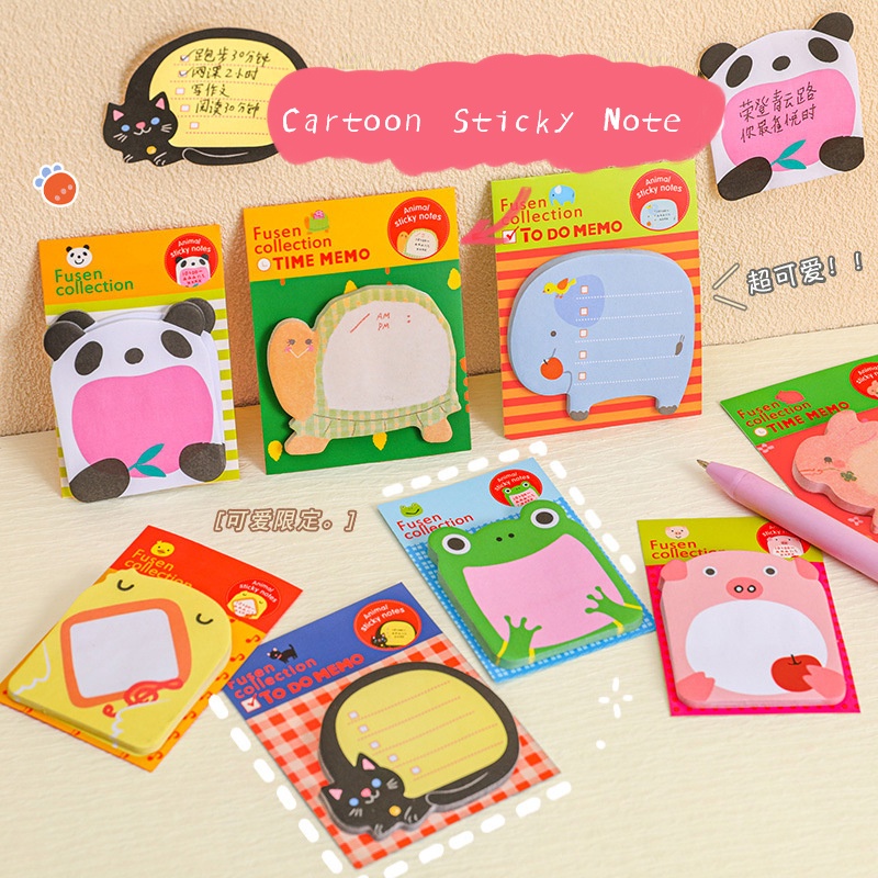 Cute Cartoon Animal Pattern Sticky Note INS Wind Tearable N Times ...