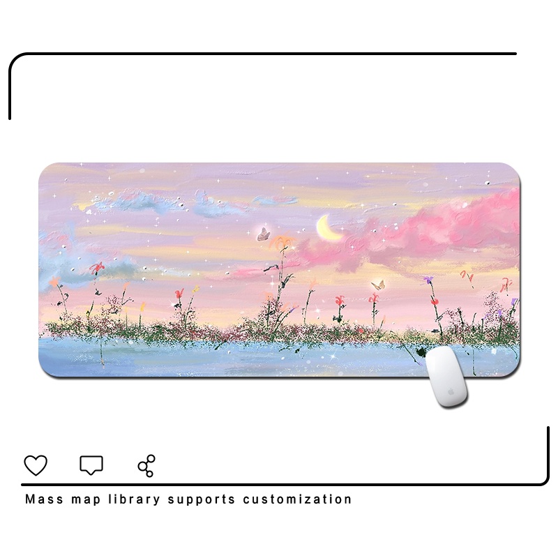 Watercolor Mouse Pad Oversized Beautiful Oil Painting Style Creative ...
