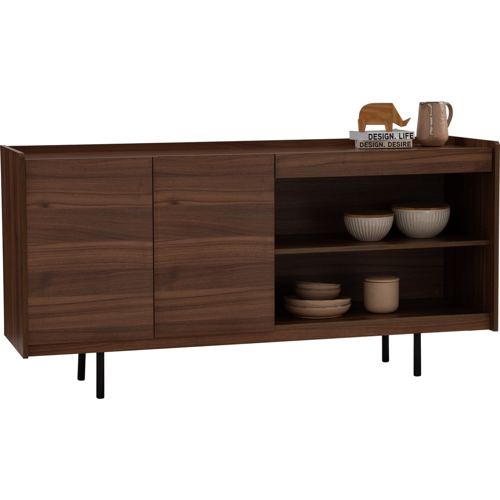 SHIRO FURNITURE DENVER 160cm Sideboard 5ft Console Table 2 Door Metal ...