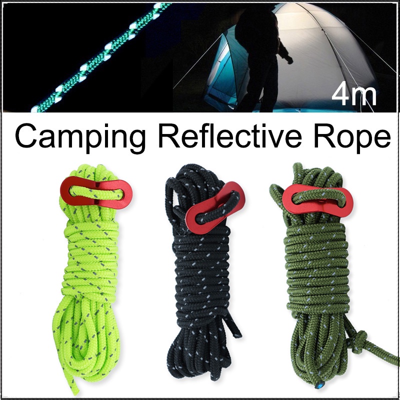 4M Camping Reflective Rope Tent Canopy Flysheet Wind Fixed Rope ...