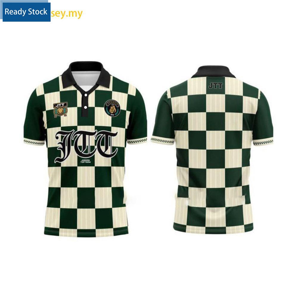 Jtt Home Jersey Retro Collar Green 2022-2023 | Malaysia Football Jersi ...