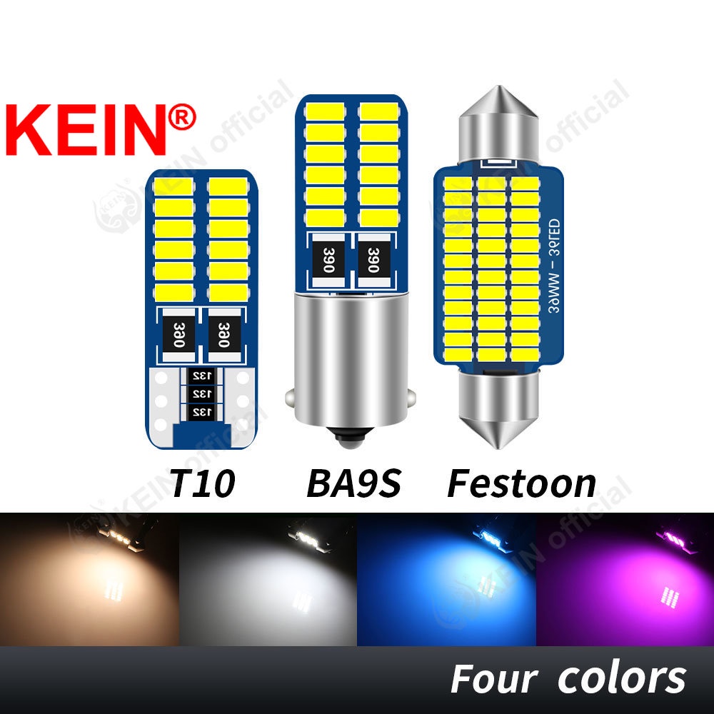 KEIN 2PCS Car Ceiling Light T10 Led W5W BA9S T4W Festoon 28mm 31mm 36mm 39mm 41mm C5W C10W C3W ...