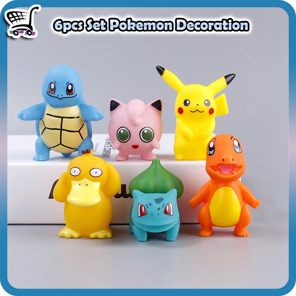 6pcs Set Pokemon Pikachu Cake Topper Birthday Topper Cake Decorations ...