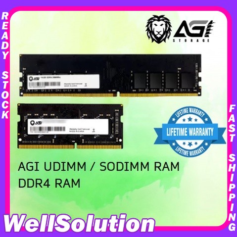 AGI RAM 8GB /16GB DDR4 2666MHz / 3200MHz SODIMM / UDIMM Memory Laptop ...