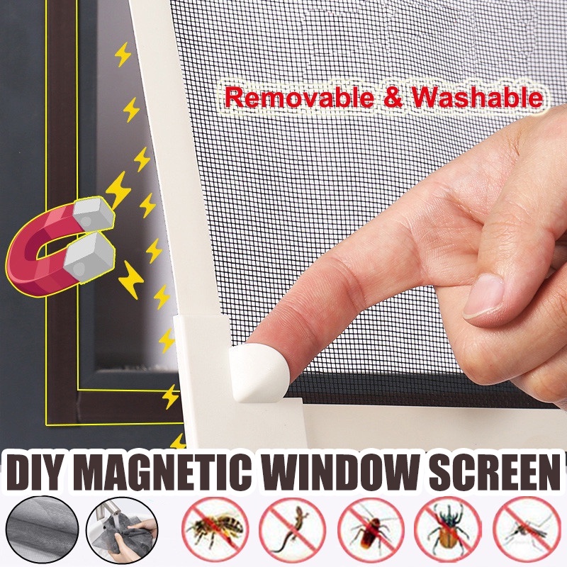DIY Mosquito Net Adjustable Magnetic Window Screen Summer Anti Fly ...