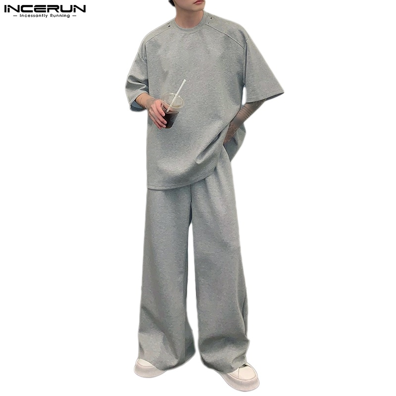 INCERUN Men's Casual Set Two-piece Suits | Shopee Malaysia
