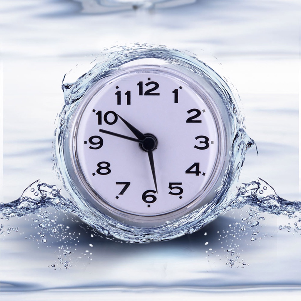 TIM-Bathroom Kitchen Mirror Suction Wall Clock Shower Waterproof Quartz ...