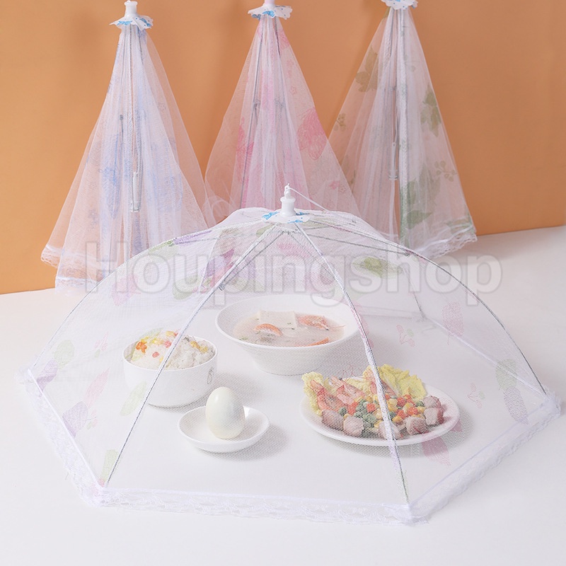 Foldable/ Breathable Vintage Food Cover Umbrella Design Mesh Lace Table ...