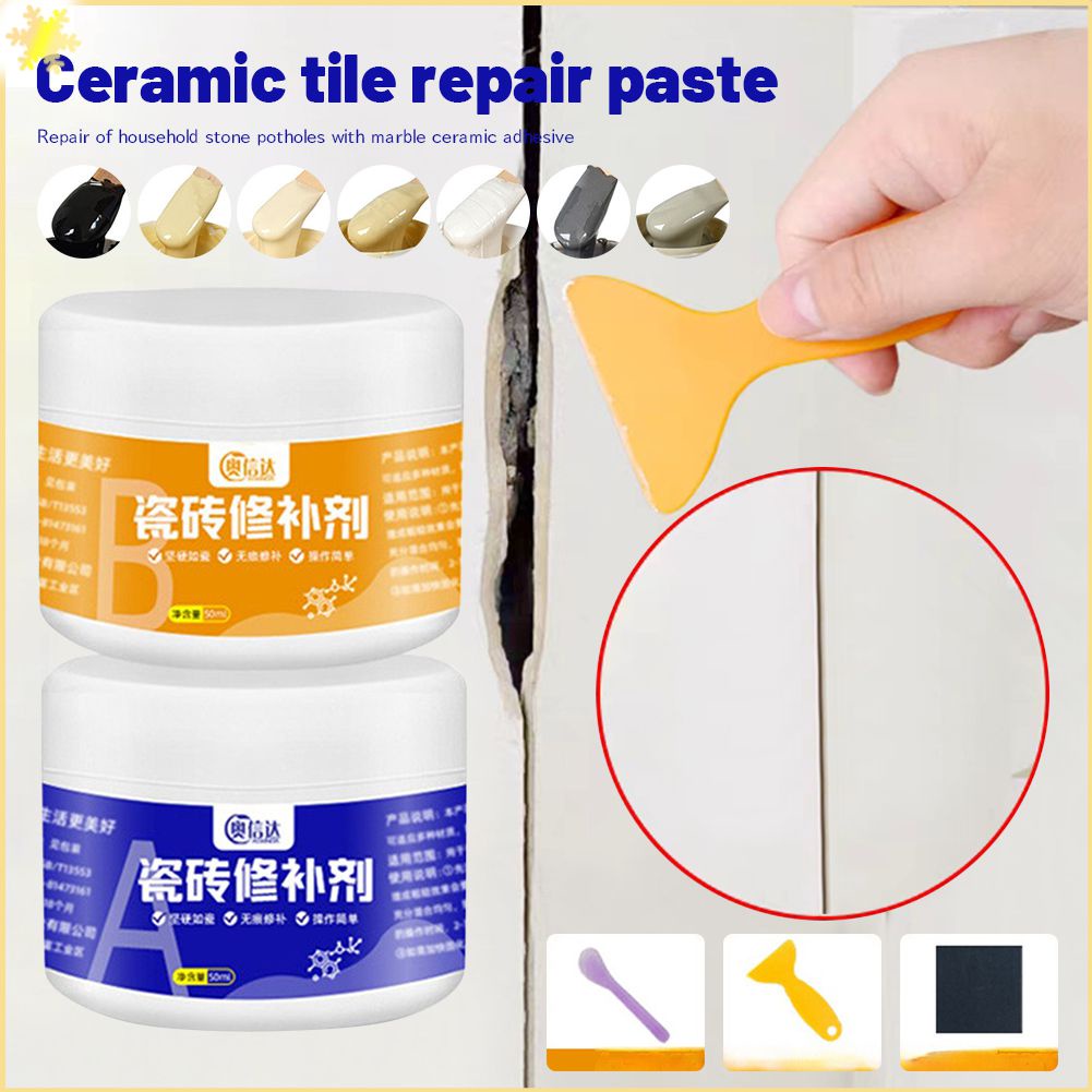 2pcs Tile Repair Paste Kit Bathroom Tub Repair Tile Shower Repairing ...