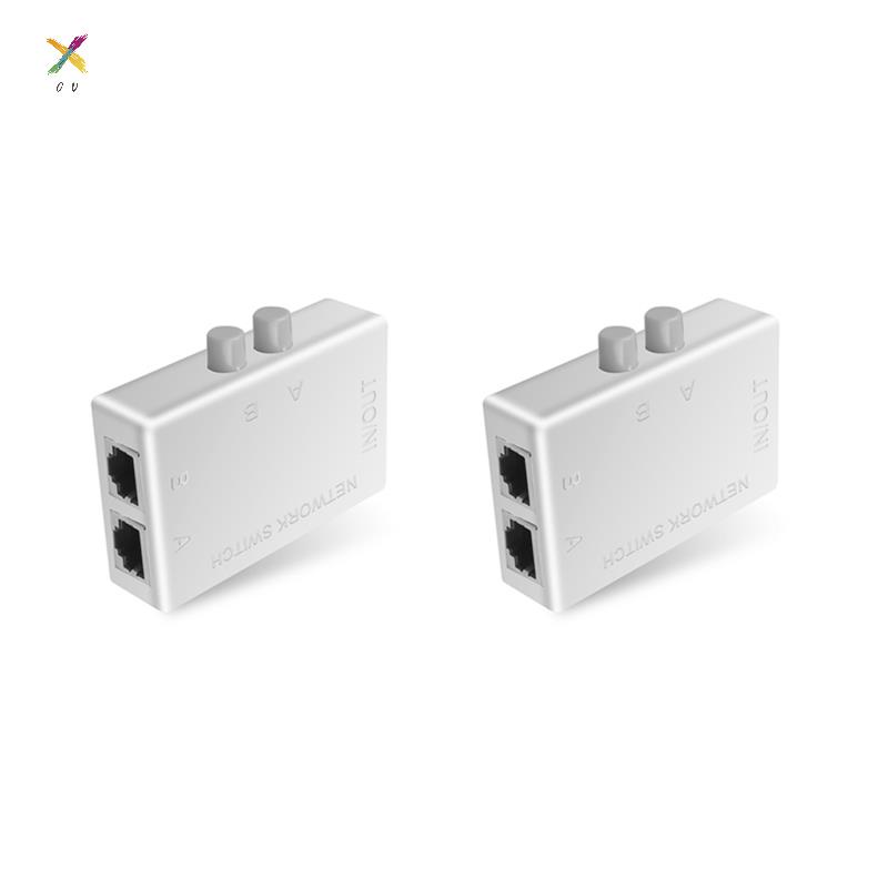 2X Mini 2 Port RJ45 RJ-45 Network Switch Ethernet Network Box Switcher ...