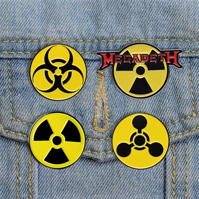 Creative Simple Round Yellow Biohazard Symbol Lapel Pin Radioactive ...