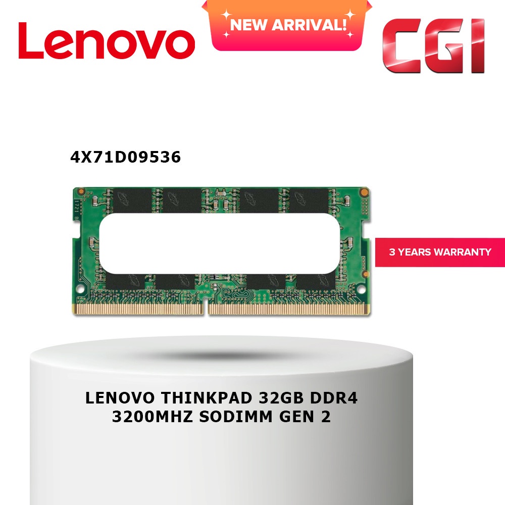 ThinkPad 32GB DDR4 3200 SoDIMM Memory Gen 2 - 4X71D09536 | Shopee Malaysia