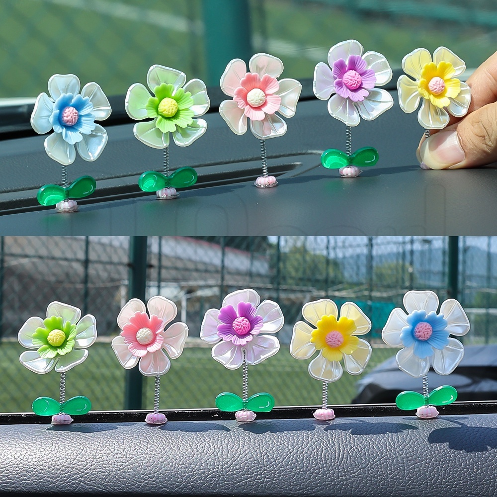 Cartoon Shaking Head Flower Car Decoration / Auto Cute Dancing Flower ...