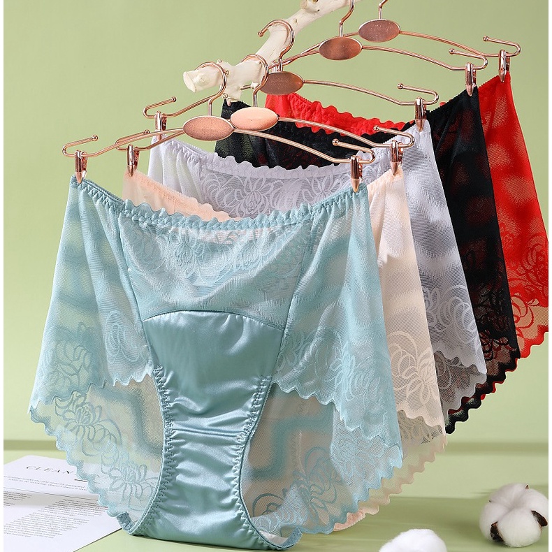 Plus Size Panties Women Underwear Summer Thin Section Sexy Lace Panty ...