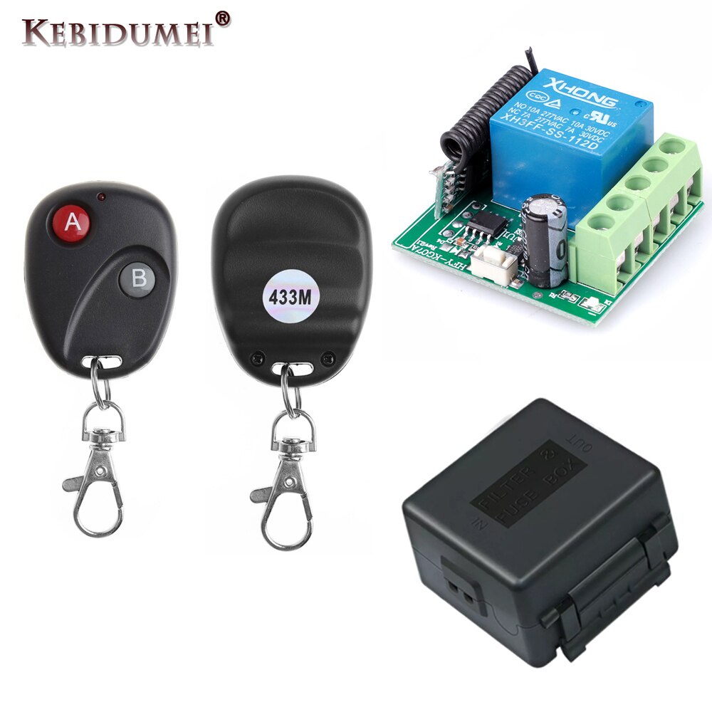 433Mhz RF Remote Control Wireless Transmitter Receiver Switch DC 12V 1CH Relay Module 1527 ...