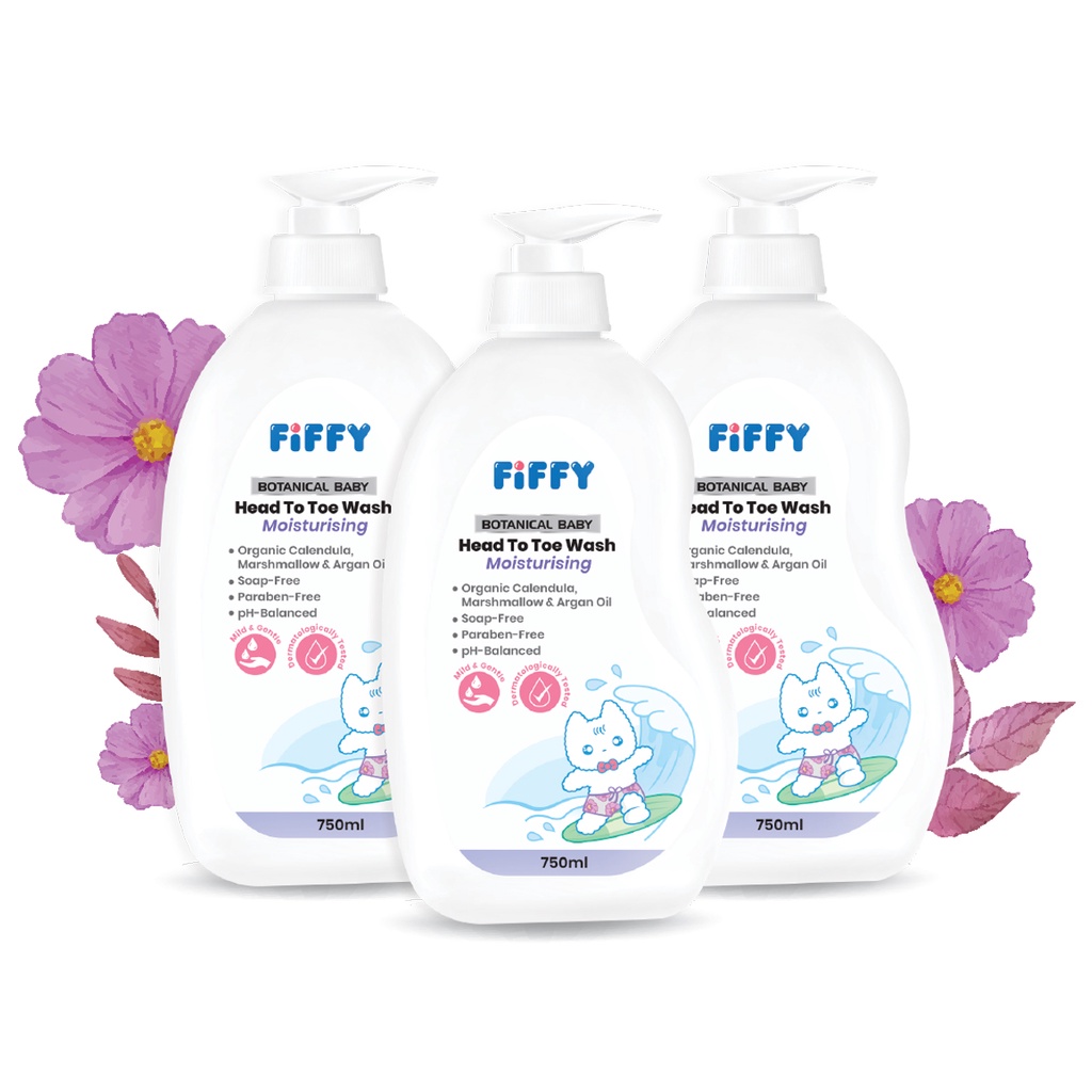 FIFFY MOISTURIZING BOTANICAL BABY HEAD TO TOE WASH (750ML BOTTLE ...