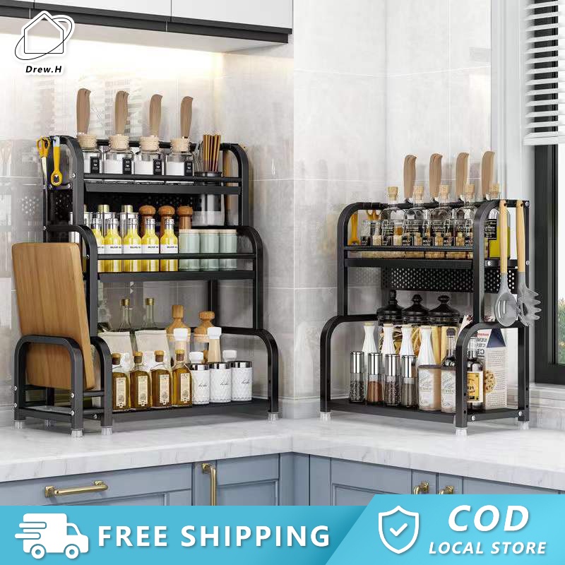 Kitchen Spice Rack Kitchen Rak Dapur Rak Rempah Stainless Steel ...
