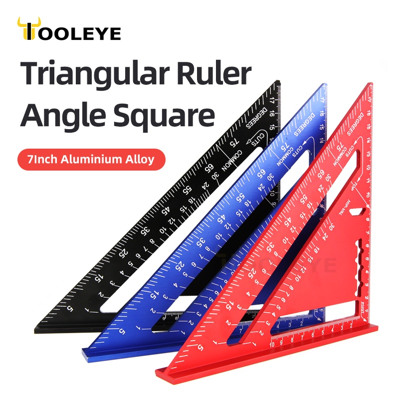 Triangle Ruler 7Inch Measurement Tool Aluminium Alloy Carpenter Set ...