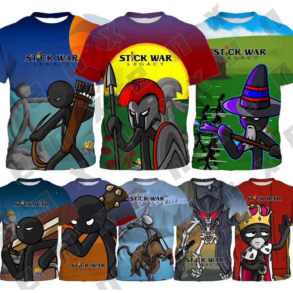 Stick War Legacy Kids T Shirt Stickman Battle Print Fashion Boys Short ...