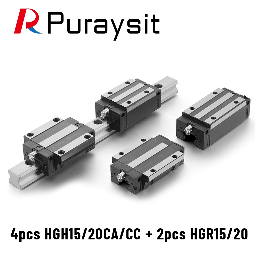 SZ Puraysit CNC Linear Guide Rail Slider HGR15/HGR20 2Pcs +4Pcs HGH15CA/HGW15CC/HGH20CA/HGW20CC ...