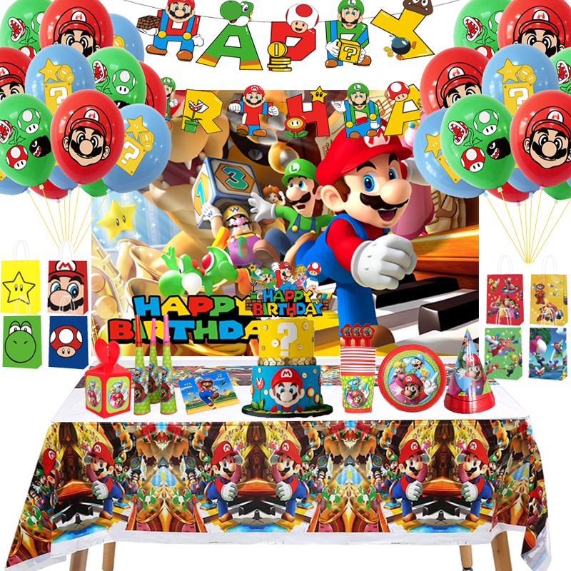 Super Mario Birthday Party Birthday Balloon Decoration Tableware ...