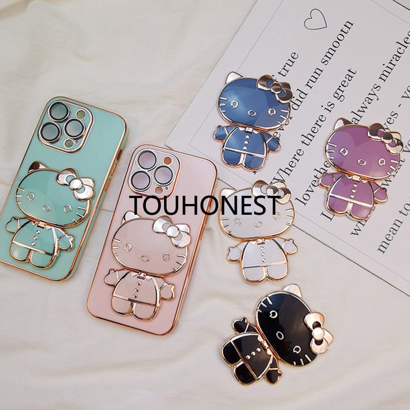 Anime Stand Foldable Desktop Bracket Cartoon Cute Vanity Mirror Hello ...