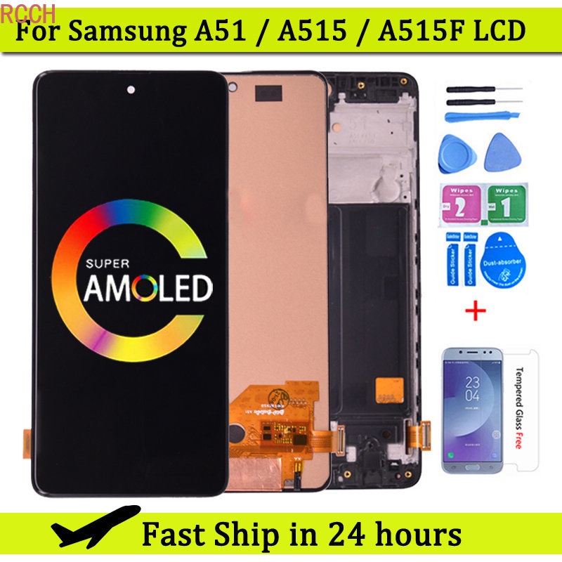 Super AMOLED For Samsung Galaxy A51 LCD A515 A515F A515F/DS A515FD LCD Display Touch Screen with ...