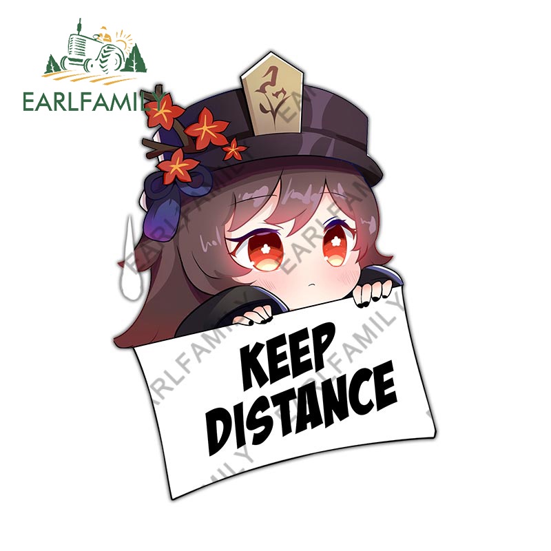 EARLFAMILY 13cm x 9.3cm HUTAO Genshin Warning Car Sticker for Laptop ...