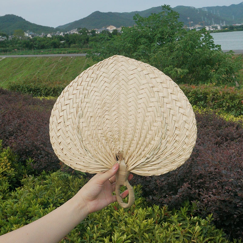 Handmade Straw Woven Fans Natural Raffia Hand Fans Craft Summer Cooling ...
