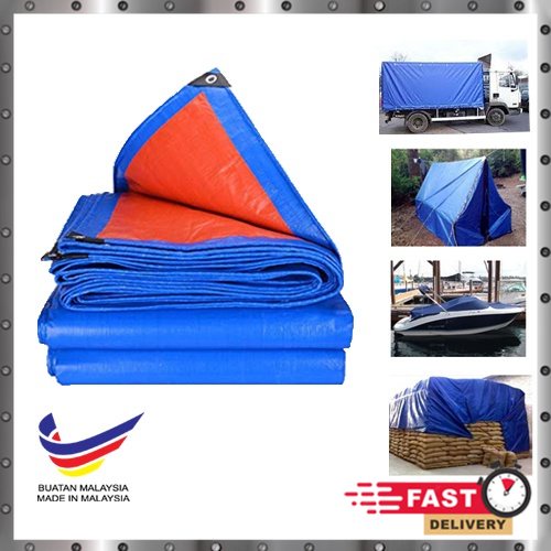 Blue Orange Water Resistance Flexible Sheet Canvas Tarpaulin ( 6' - 10 ...