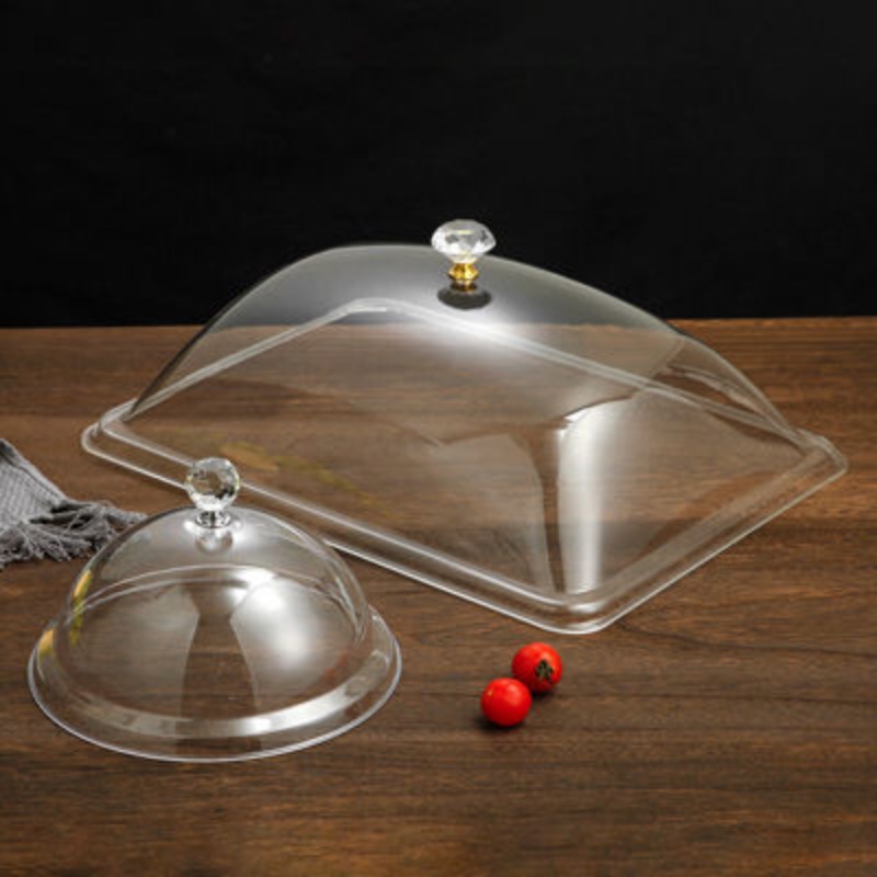 Rectangle Acrylic Food Cover Dust Cover Round Vegetable Cover Cake ...