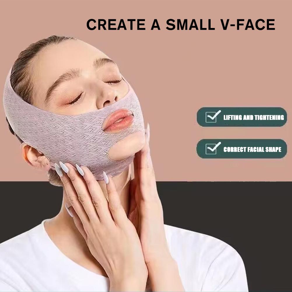 Elastic Face Slimming Bandage V Line Face Shaper Women Up Chin Facial ...