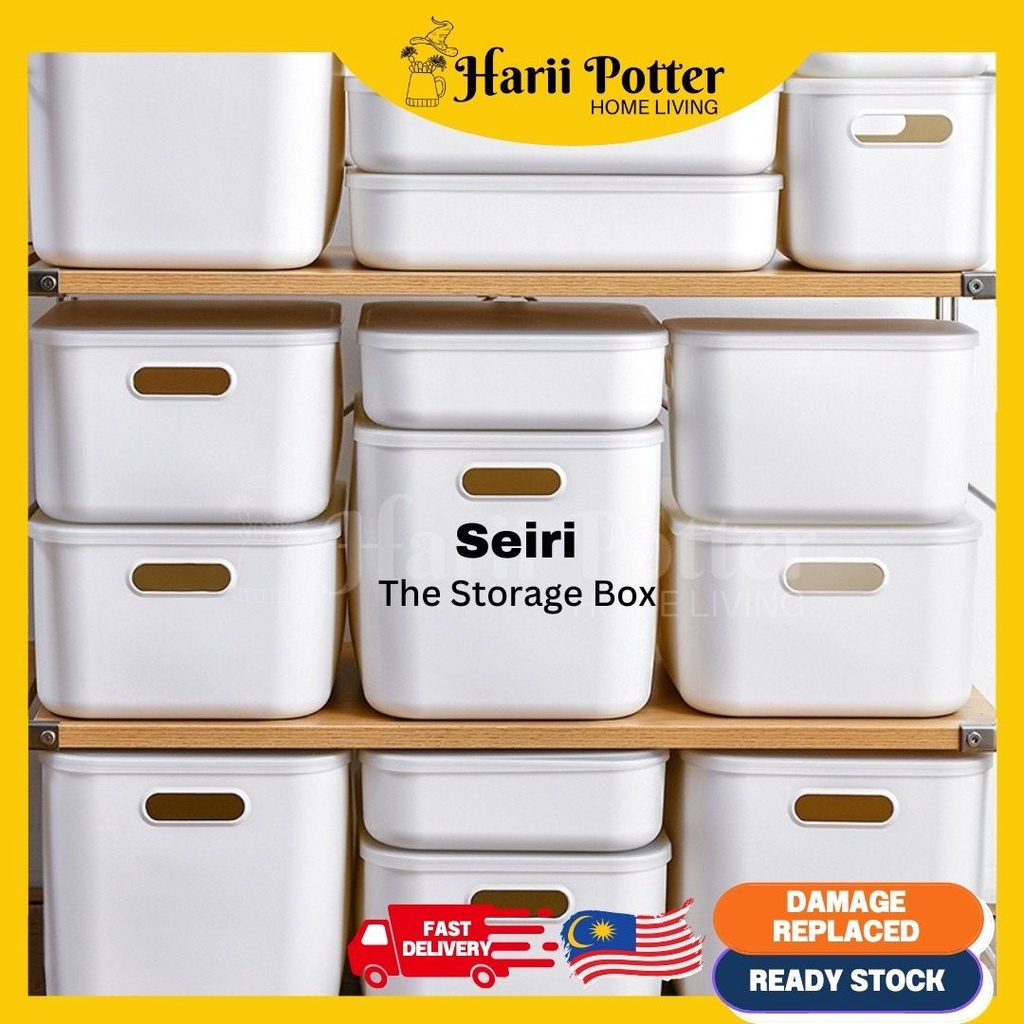 Aesthetic White Storage Organizer Box With Lid Bekas Simpan Barang ...