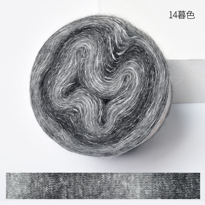 1 Roll of Gradient Mohair Long Dyed Mohair Fine Thread Crochet Sweater ...