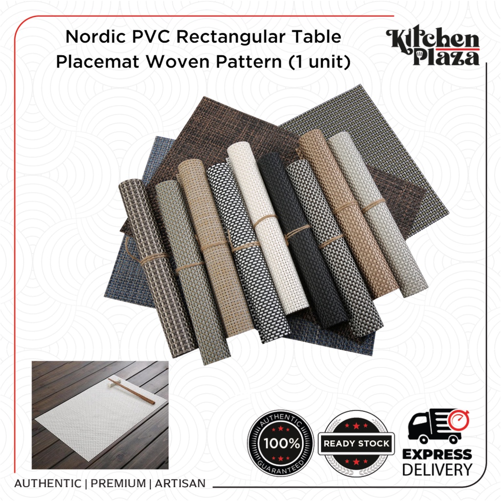 Nordic PVC Rectangular Table Placemat Woven Pattern (1 unit) | Shopee ...