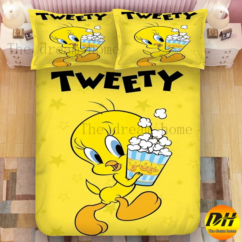 tweety bird Fitted Bedsheet pillowcase 3D printed Bed set Single/Super ...