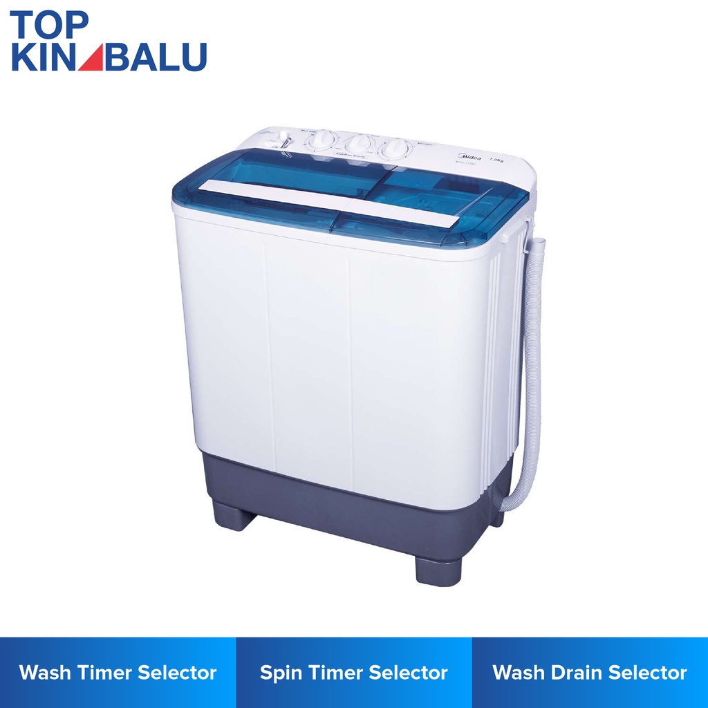 [SABAH ONLY] MIDEA 7KG MSW-7118P SEMI-AUTO WASHING MACHINE | Shopee ...