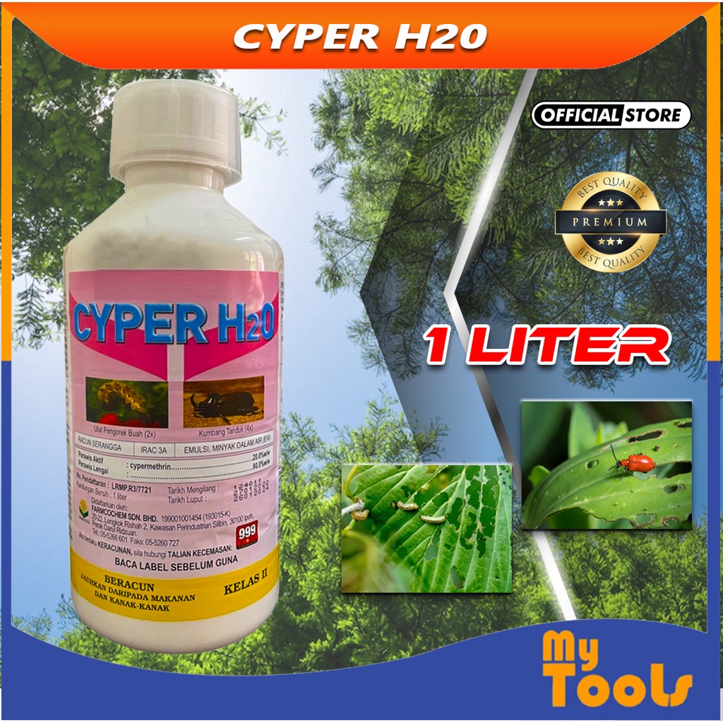 Cyper H20 Cypermethrin 1L Racun Ulat Pengorek Buah Dan Kumbang Tanduk | Shopee Malaysia