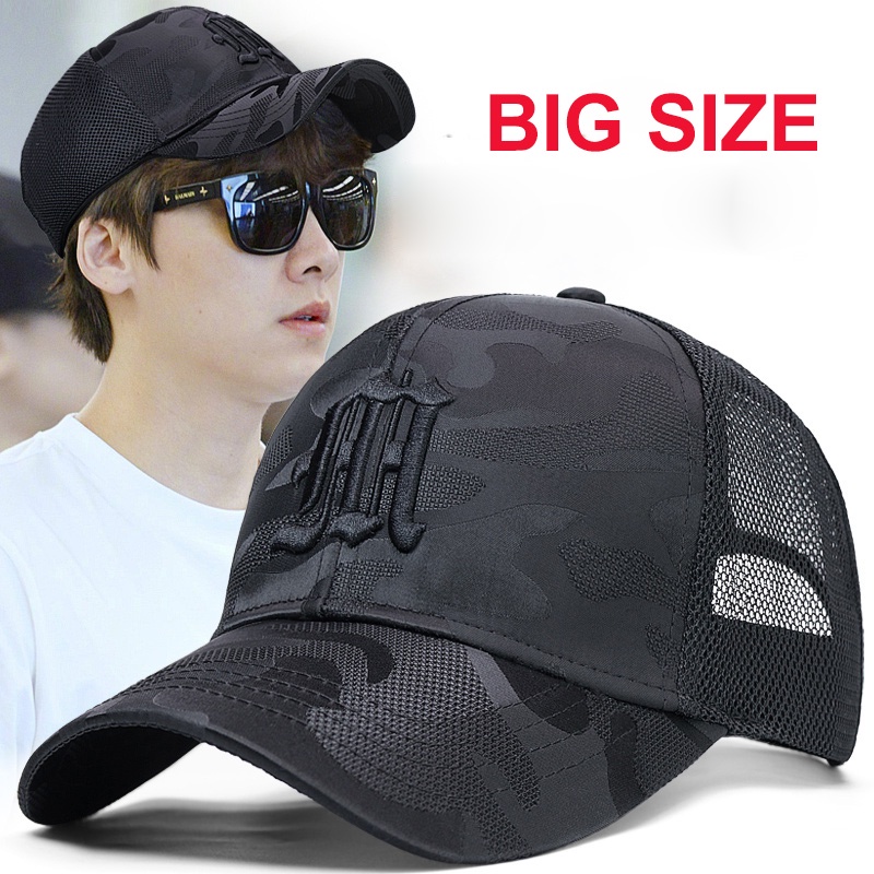 Big Head Man Large Size Mesh Baseball Hats Male Outdoors Plus Size ...