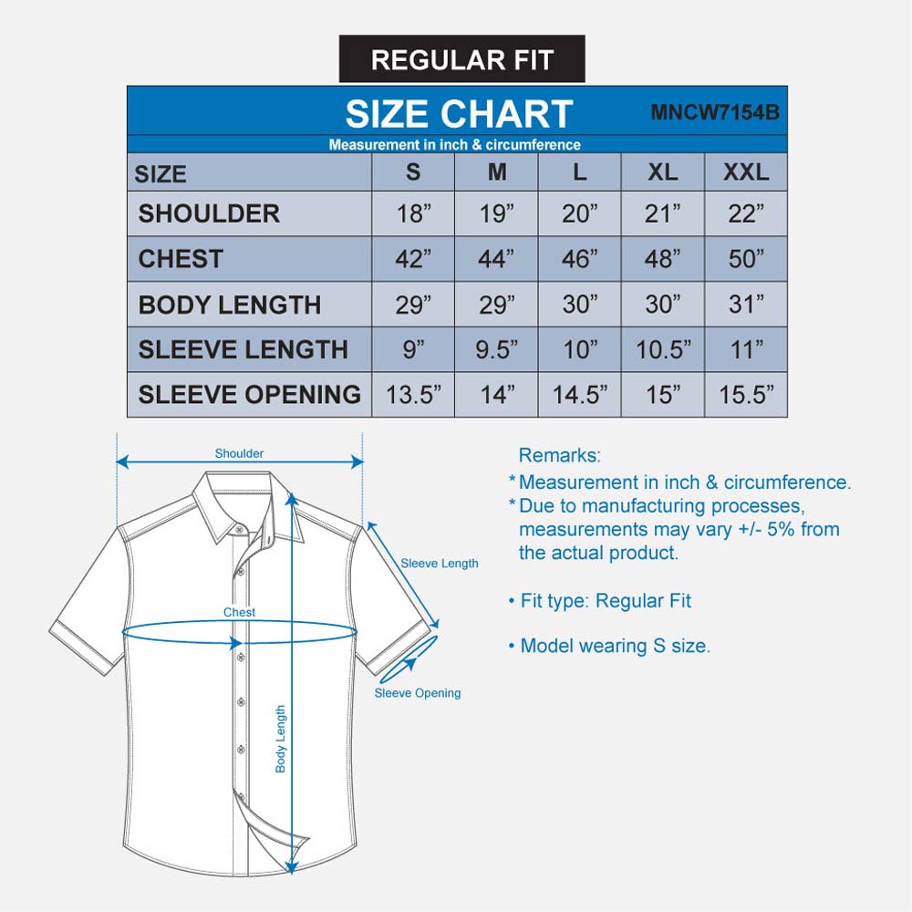 monsieur NICOLE (Regular Fit) Cotton Dobby Short Sleeves Shirt With ...