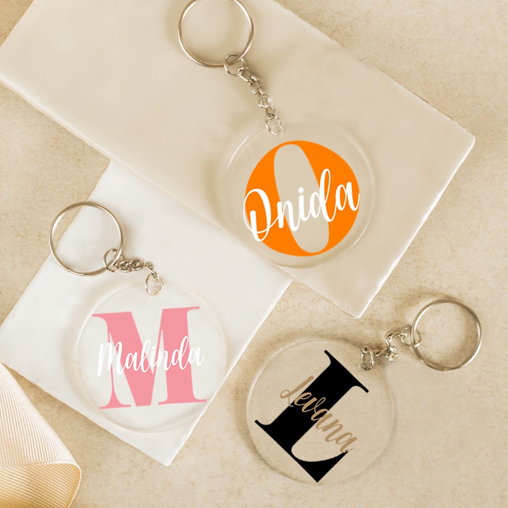 Personalised Initial & Name Keyring for Attaching To Keys Monogram ...
