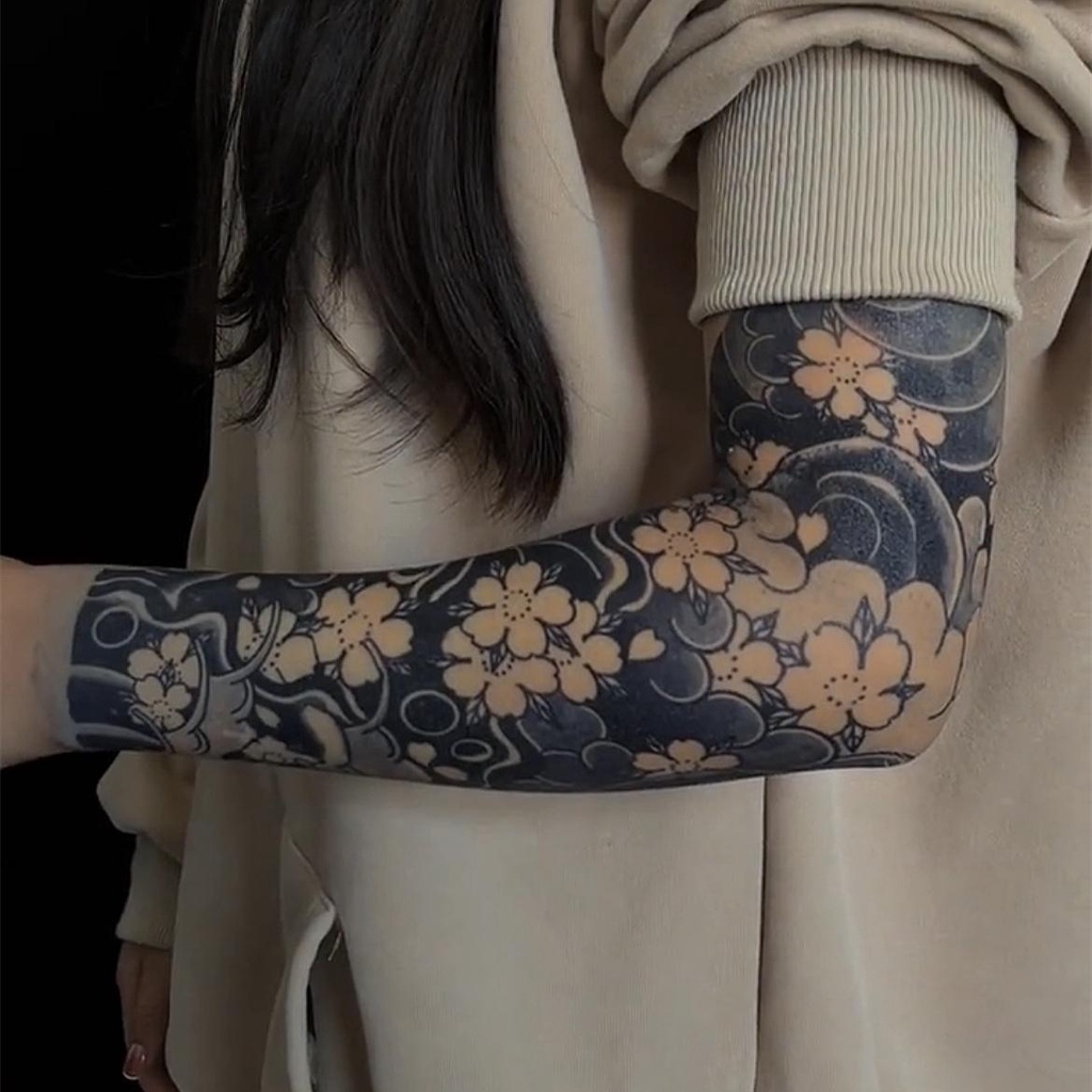 Magic Tattoo Sticker Waterproof Tattoo Sticker Sakura Half Arm ...
