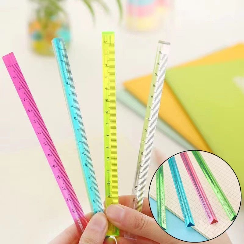 Transparent Transparent Three-Dimensional Crystal Triangular Ruler 15cm ...